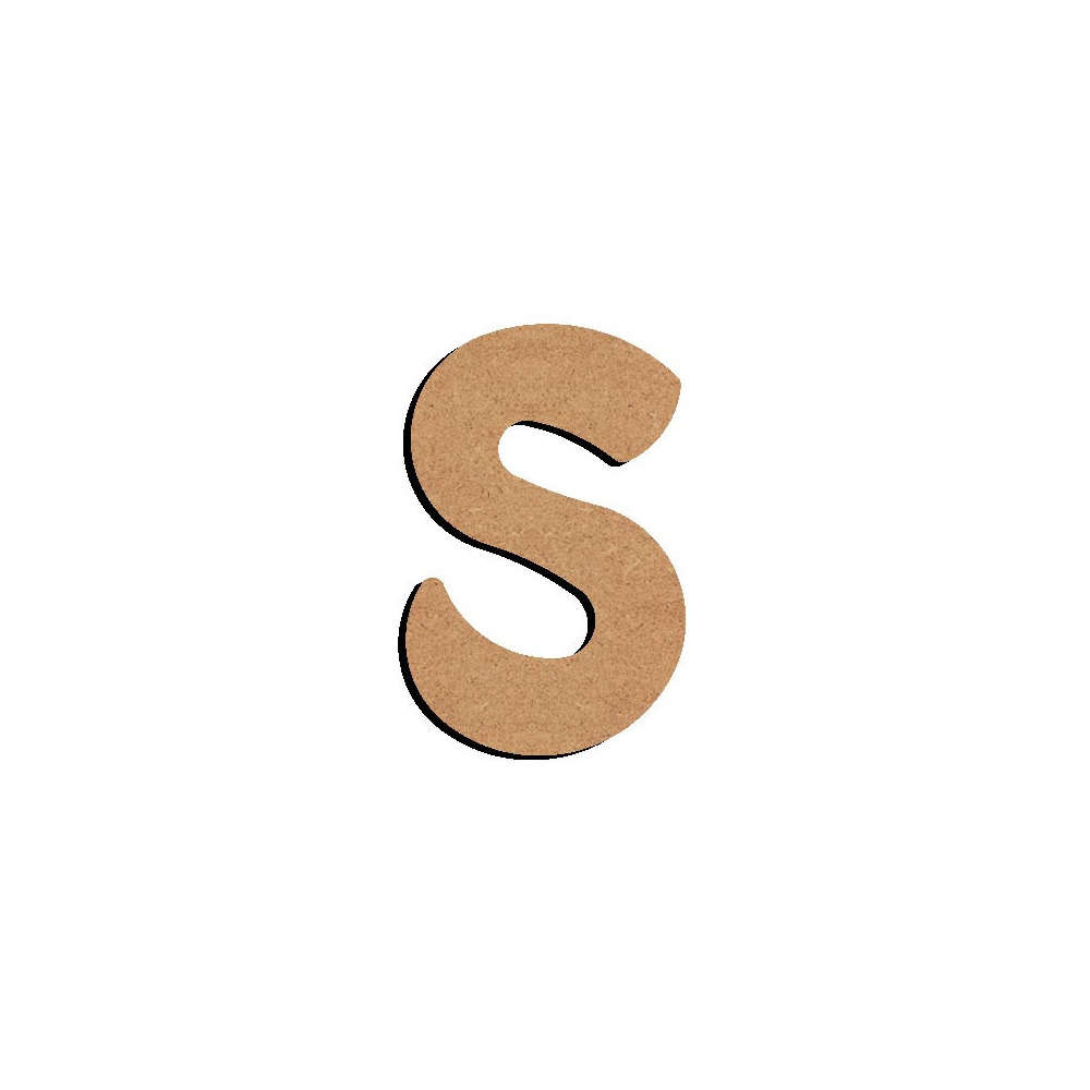 Forme en médium - Lettre majuscule 'S' (8x5cm) | Truffaut