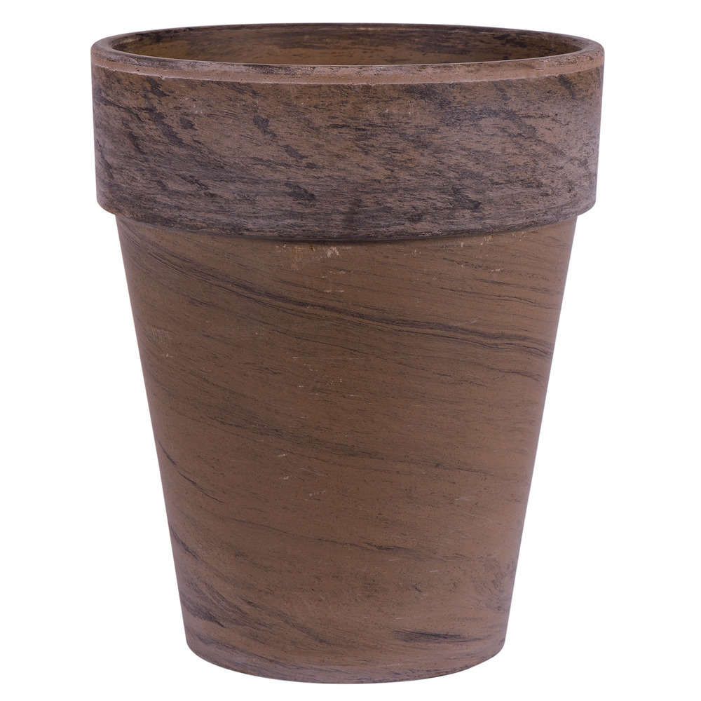 Pot rond XL en terre cuite, basalt Ø 26 x H. 31 cm | Truffaut