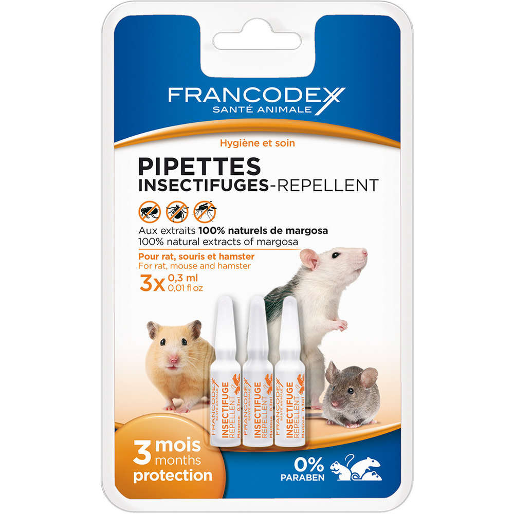 Pipettes insectifuges, pour petits rongeurs (3x0,3ml) | Truffaut
