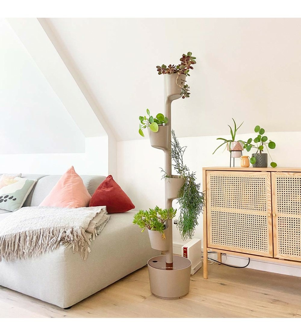 Jardinière verticale citysens, couleur écorce, avec 4 pots, smart kit ...