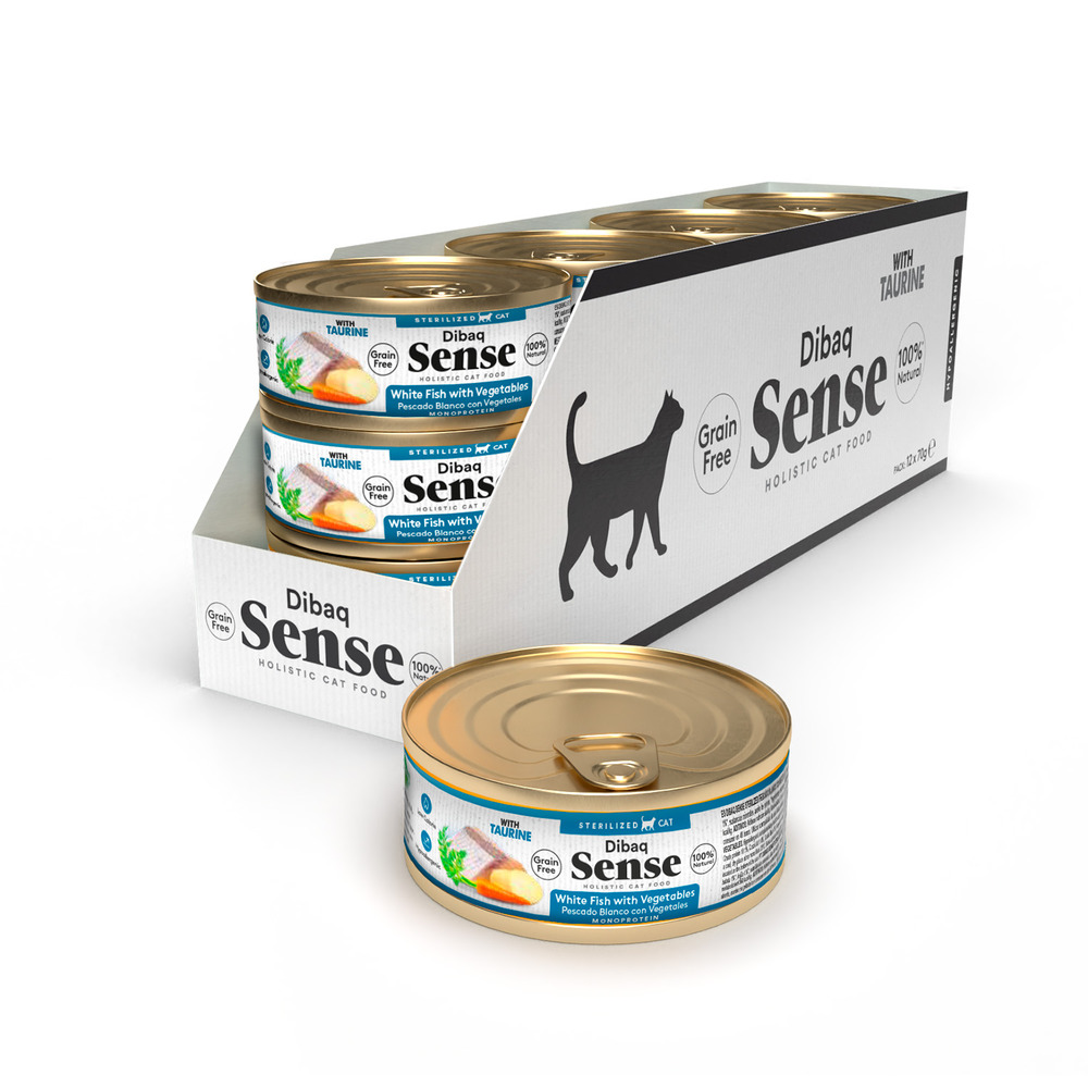 Dibaq sense chat stérilisé poisson blanc avec légumes (12unités x 70g ...