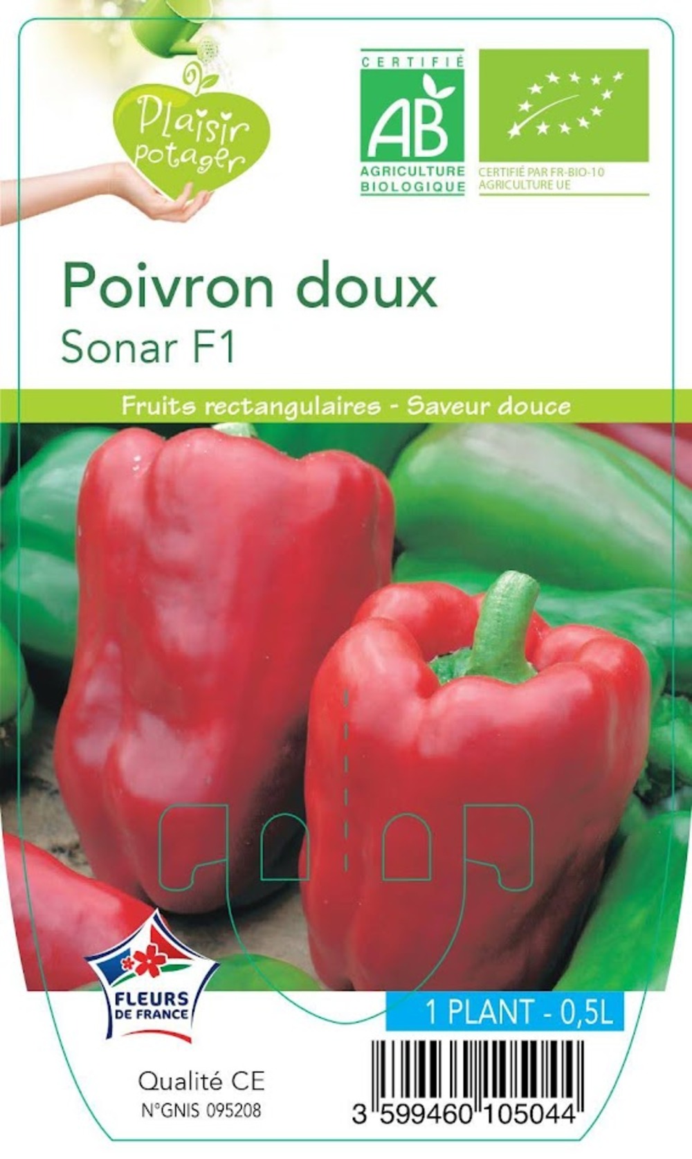Poivron doux sonar f1 -plant ab en pot 0.5 l- plante du jardin | Truffaut