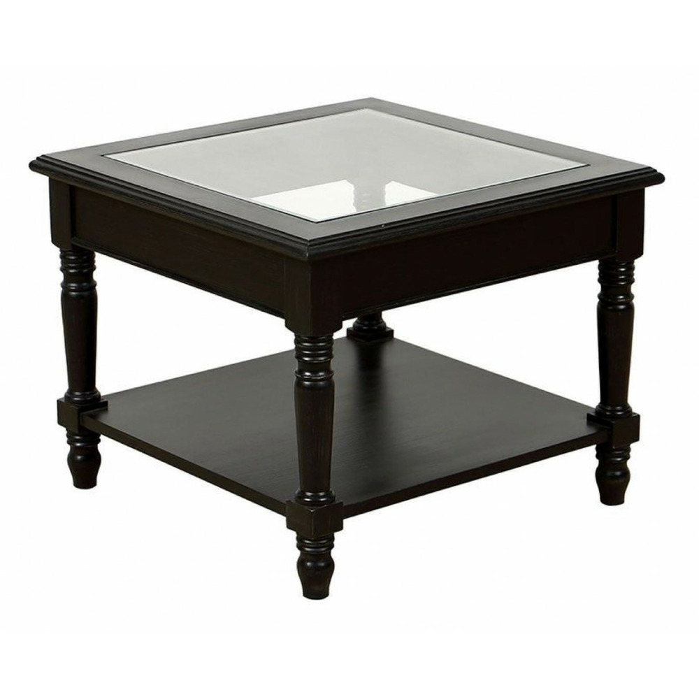 Bout de canapé vitré bois-mdf noir - harmonie interior's | Truffaut
