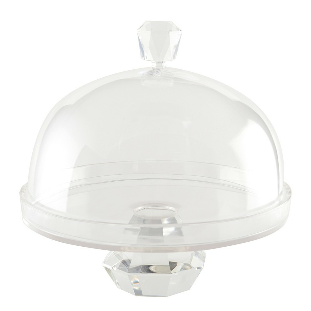 Cloche a gateau sur pied diamant en verre | Truffaut