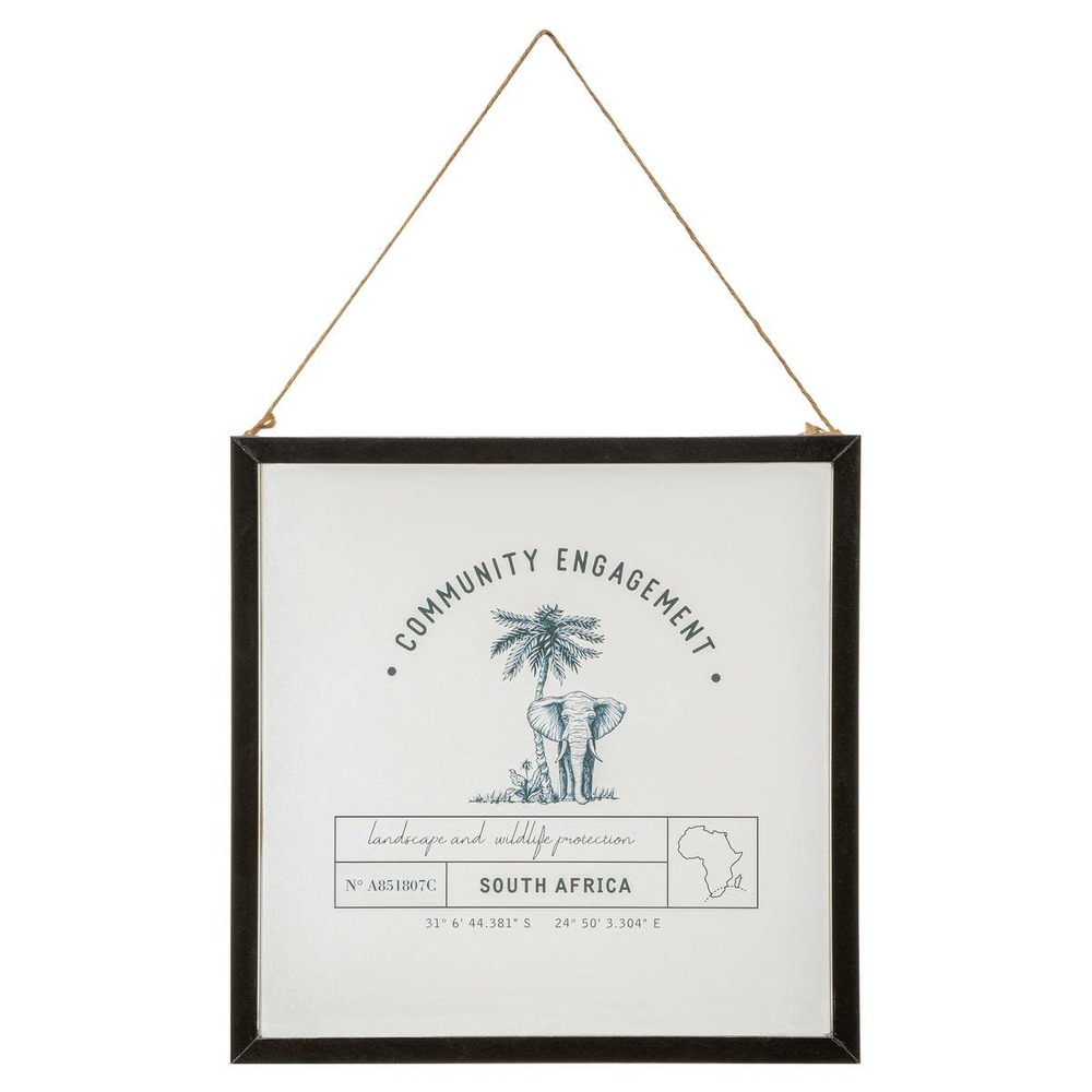 Cadre "safari" - verre et bois - 28x28 cm | Truffaut