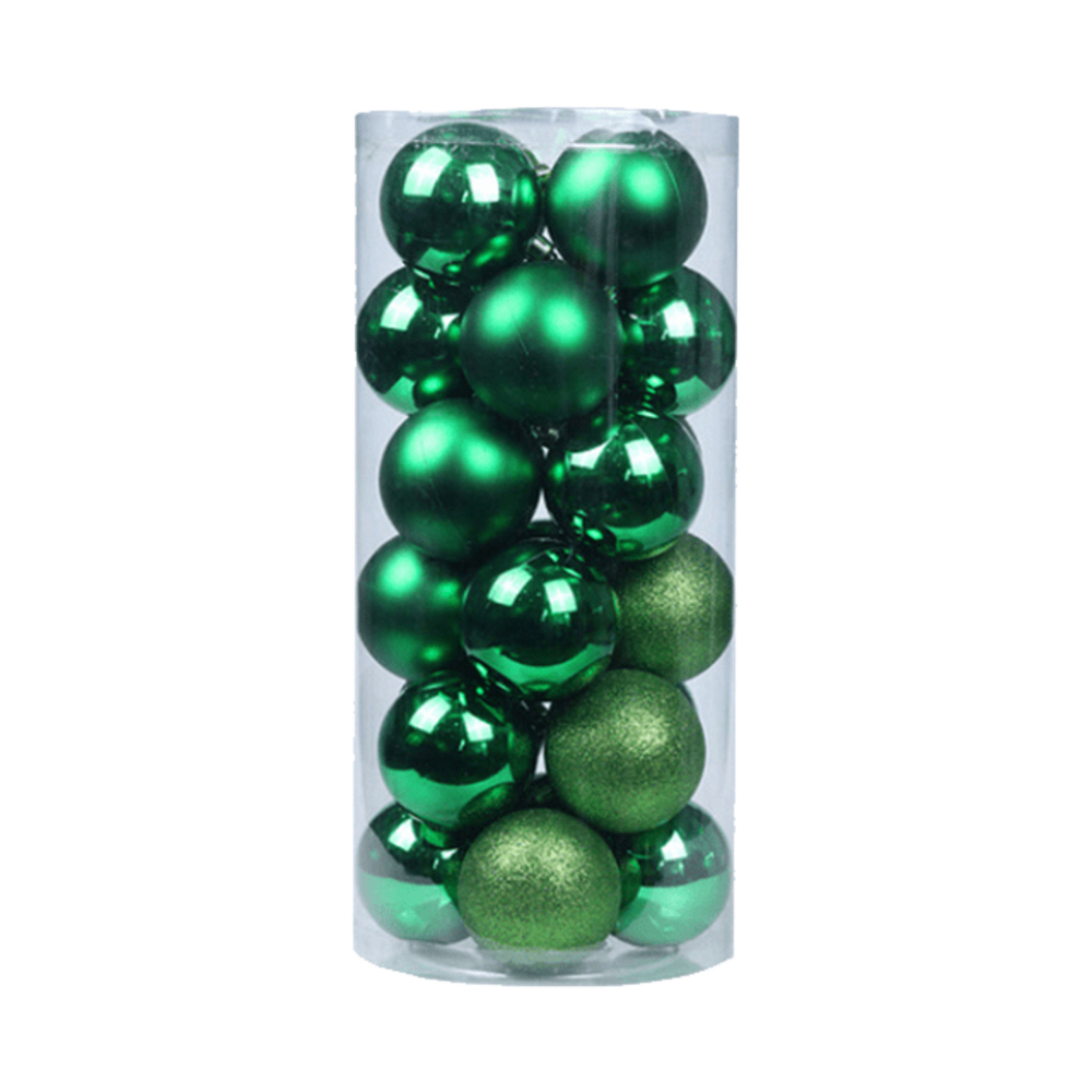 Lot de boules de noël - vert foncé 8 cm | Truffaut