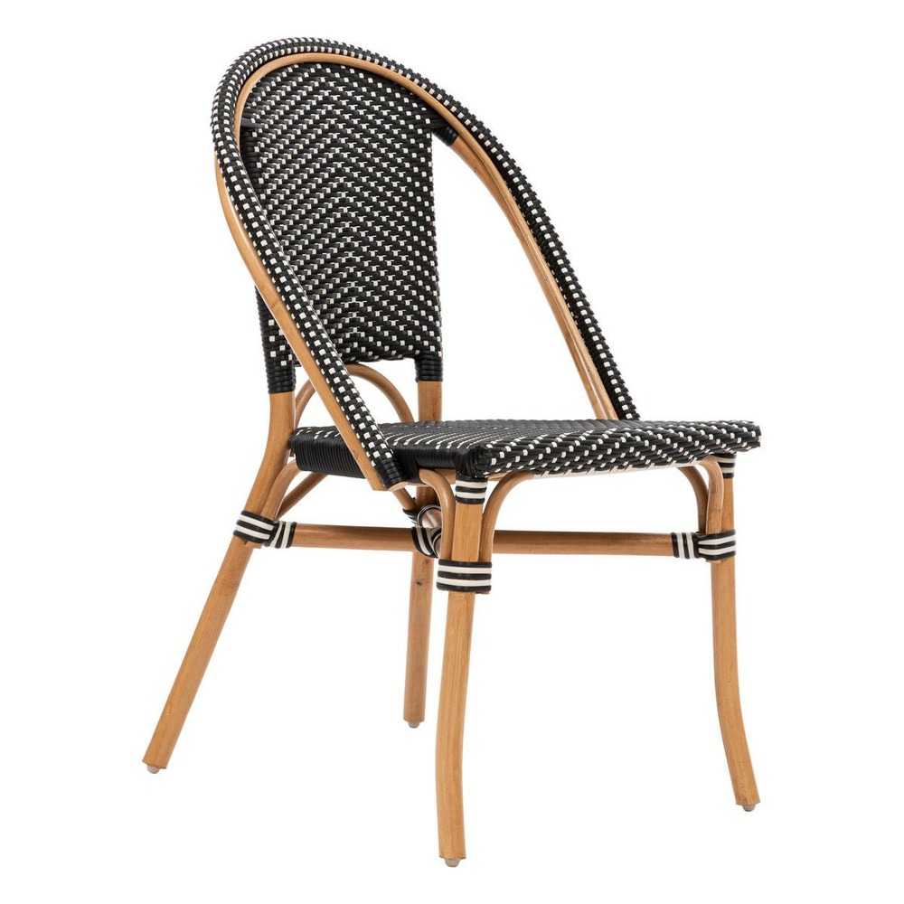 Chaise "trecia" en rotin 48x56cm noir | Truffaut