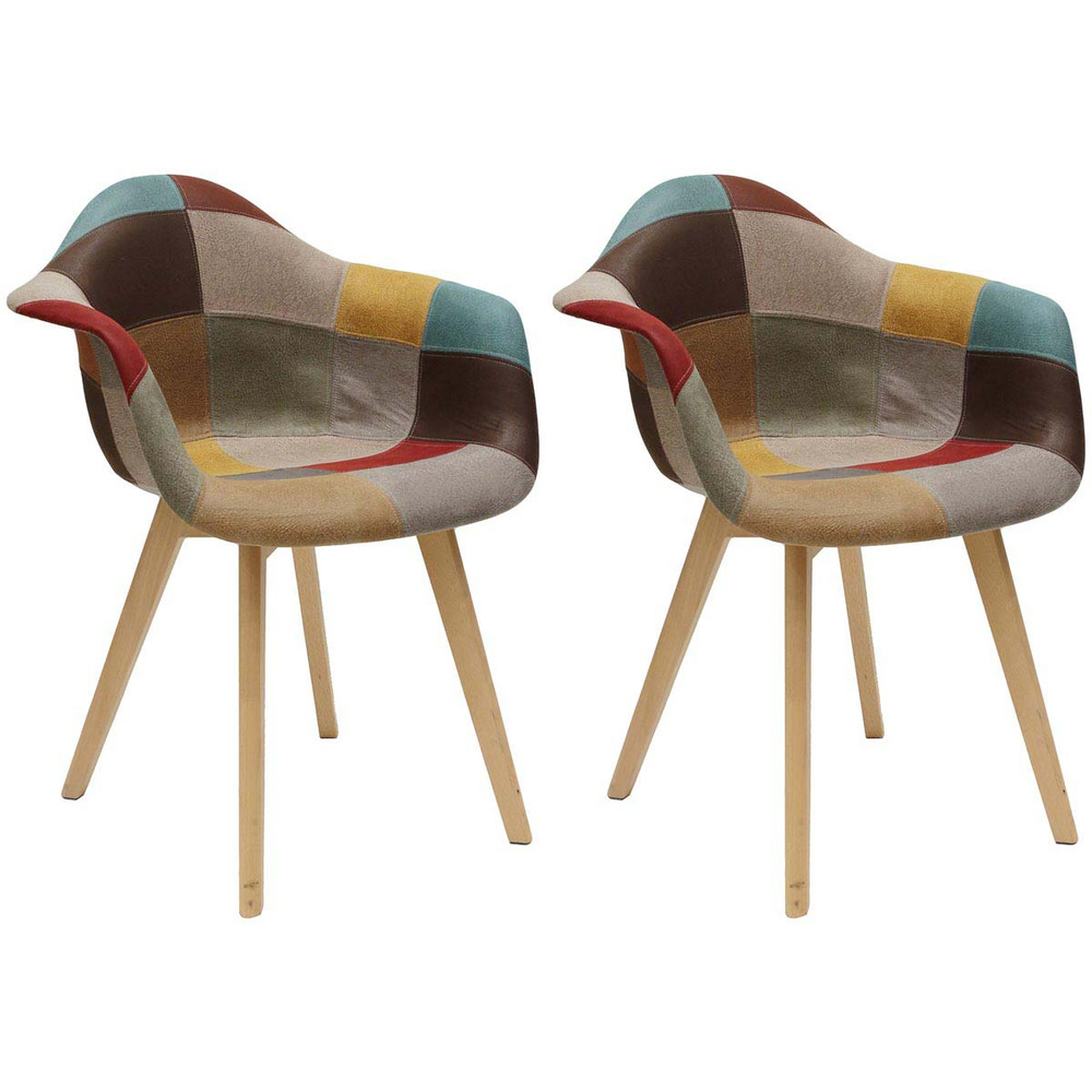 Fauteuil assise patchwork louisiane (lot de 2) | Truffaut