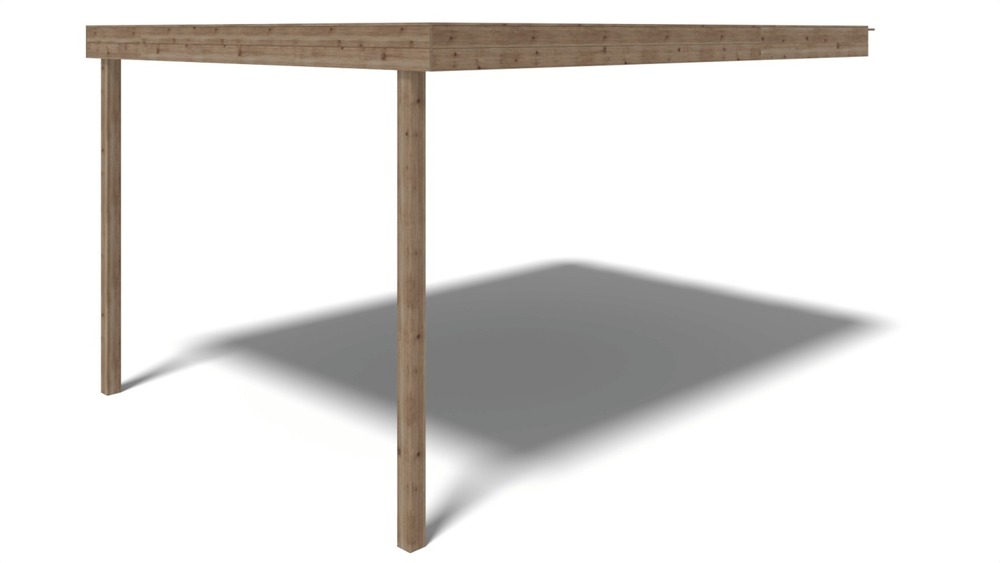 Avant-toit en bois 4x3m pour le chalet de jardin 4m, traité, marron ...