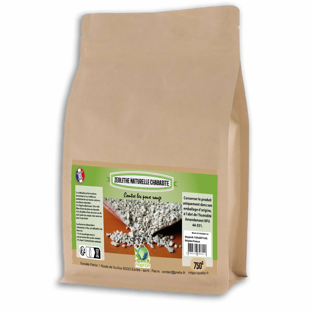 Zeolithe naturelle chabasite micronisé 20 microns doypack 0,8l 750g ...