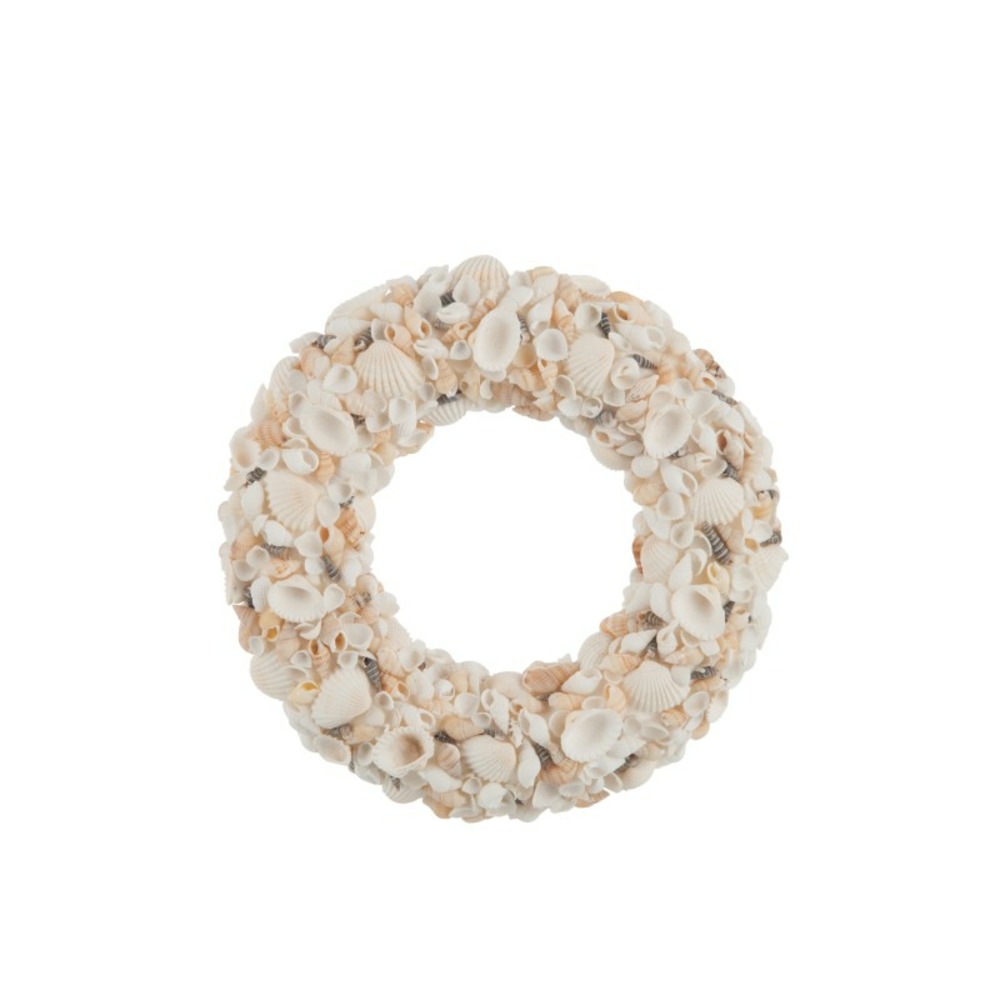 Couronne décorative en coquillage crème 20x20x4 cm | Truffaut