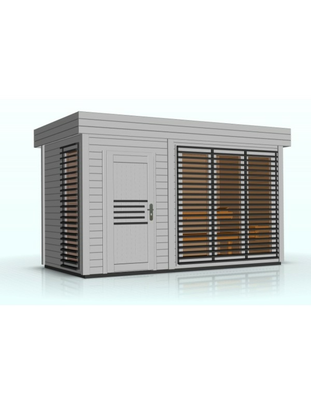 Cabine de sauna extérieur azalea 8 places 438x203,8 x h.259 cm | Truffaut