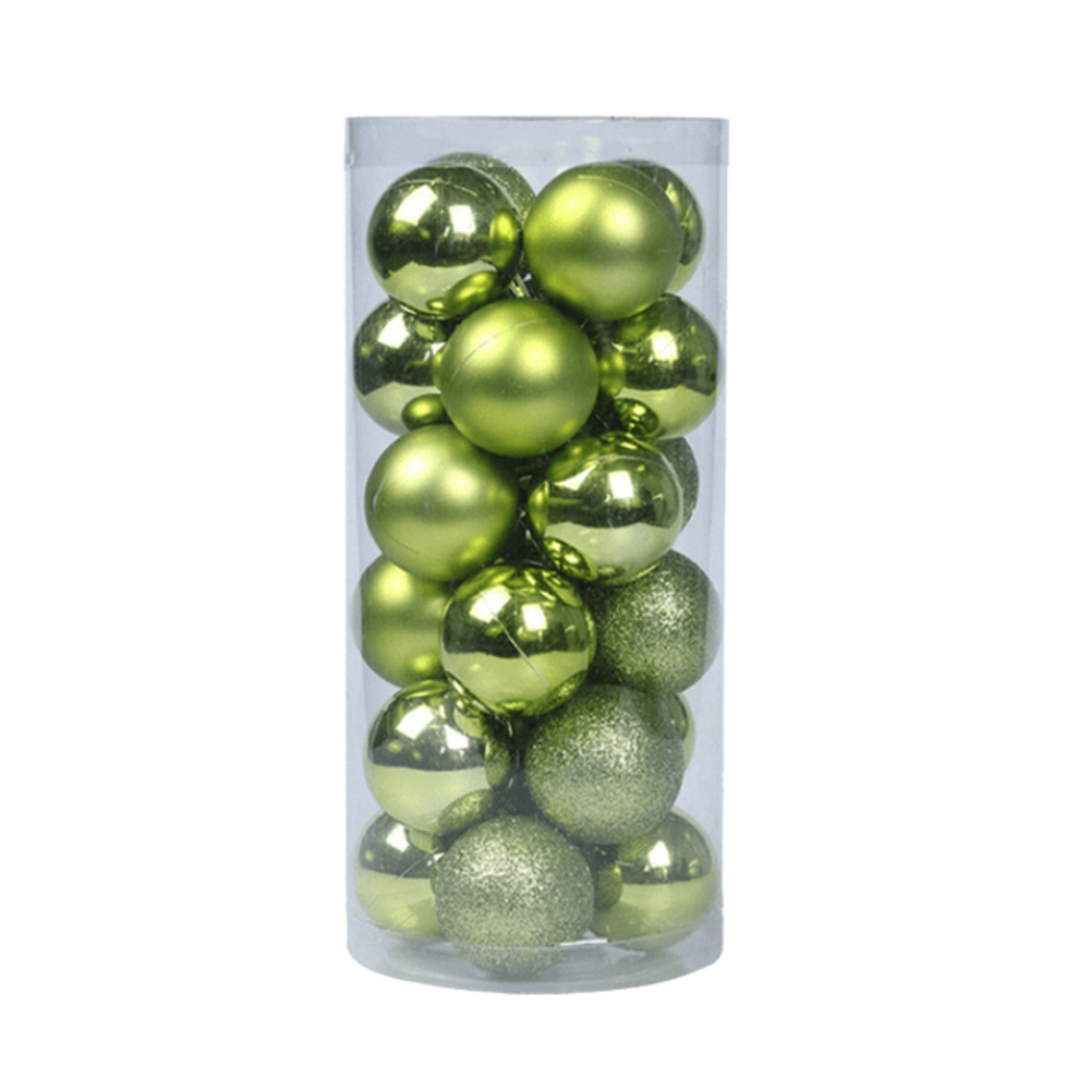 Lot de boules de noël - vert clair 8 cm | Truffaut
