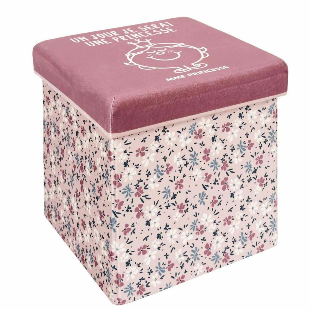 Pouf coffre pliable pour enfants monsieur madame madame princesse ...
