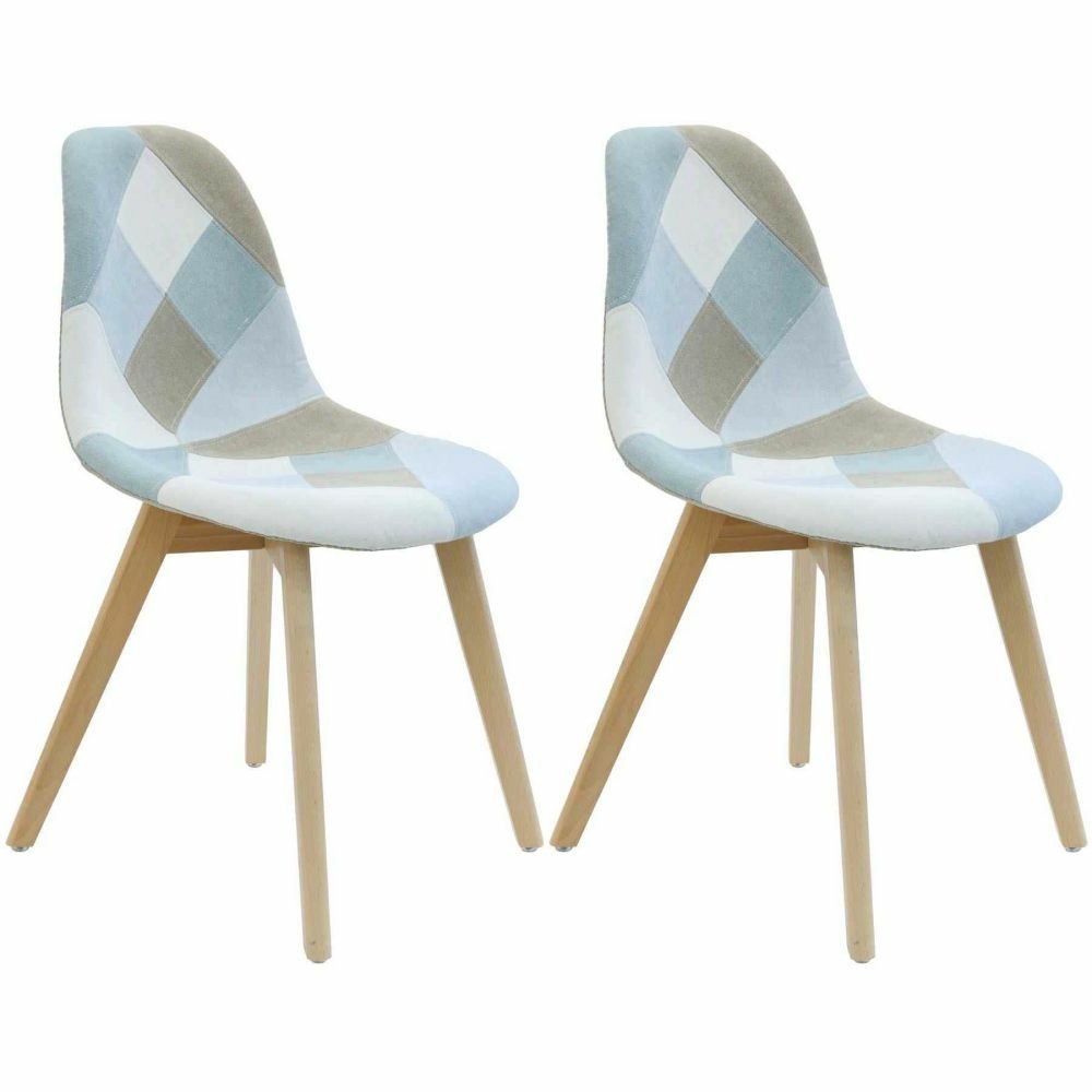 Chaise scandinave patchwork (lot de 2) | Truffaut