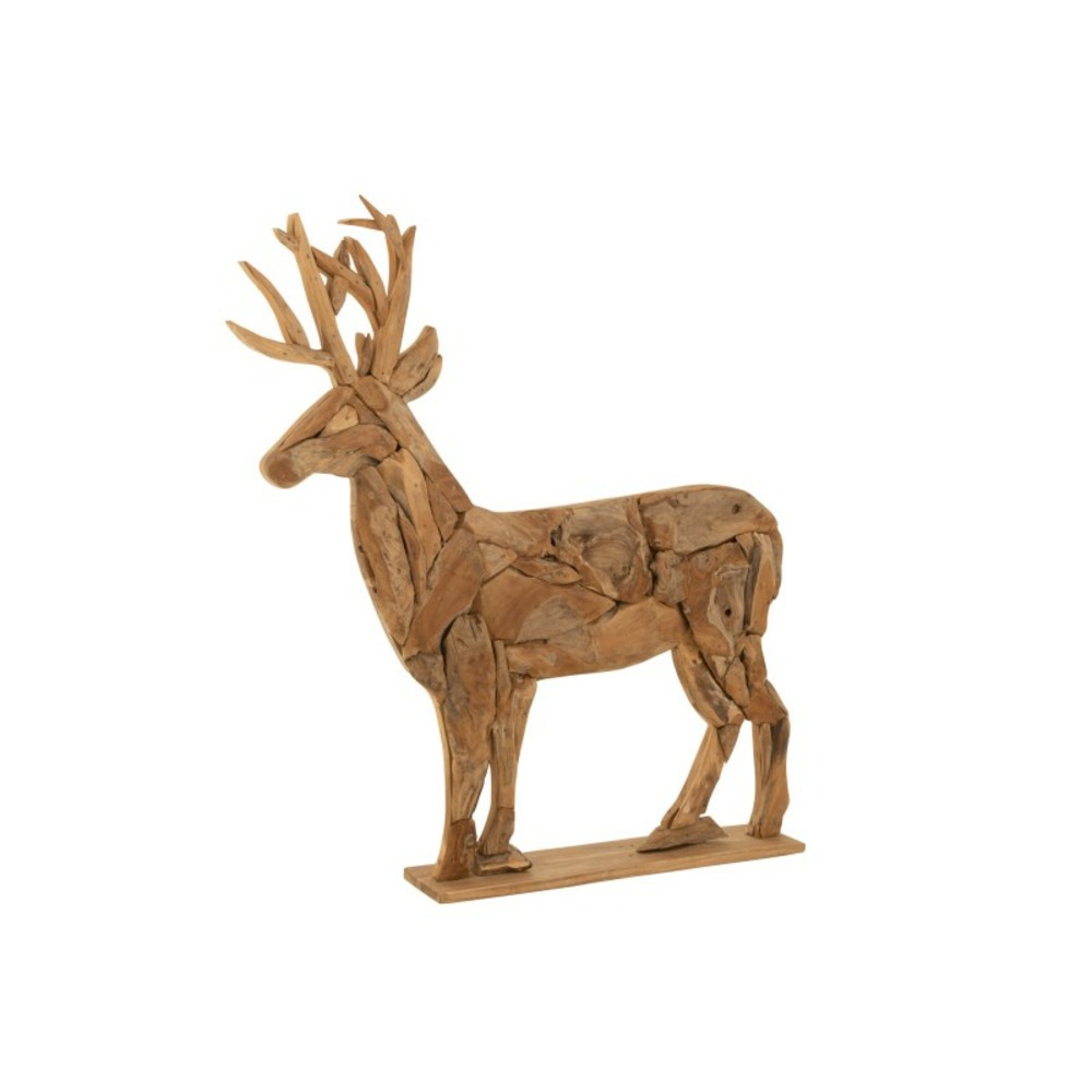 Cerf en bois naturel 120x20x140 cm | Truffaut