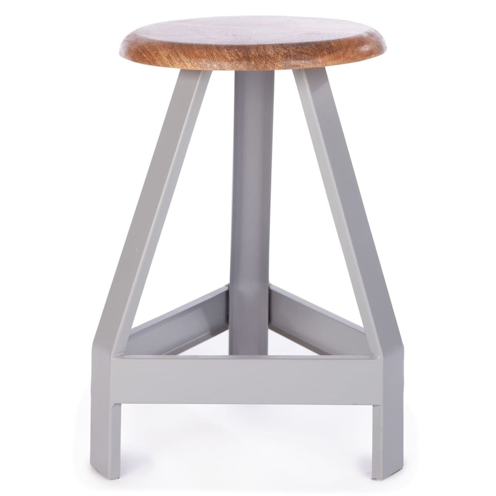 Tabouret original 32 cm bois de manguier gris | Truffaut