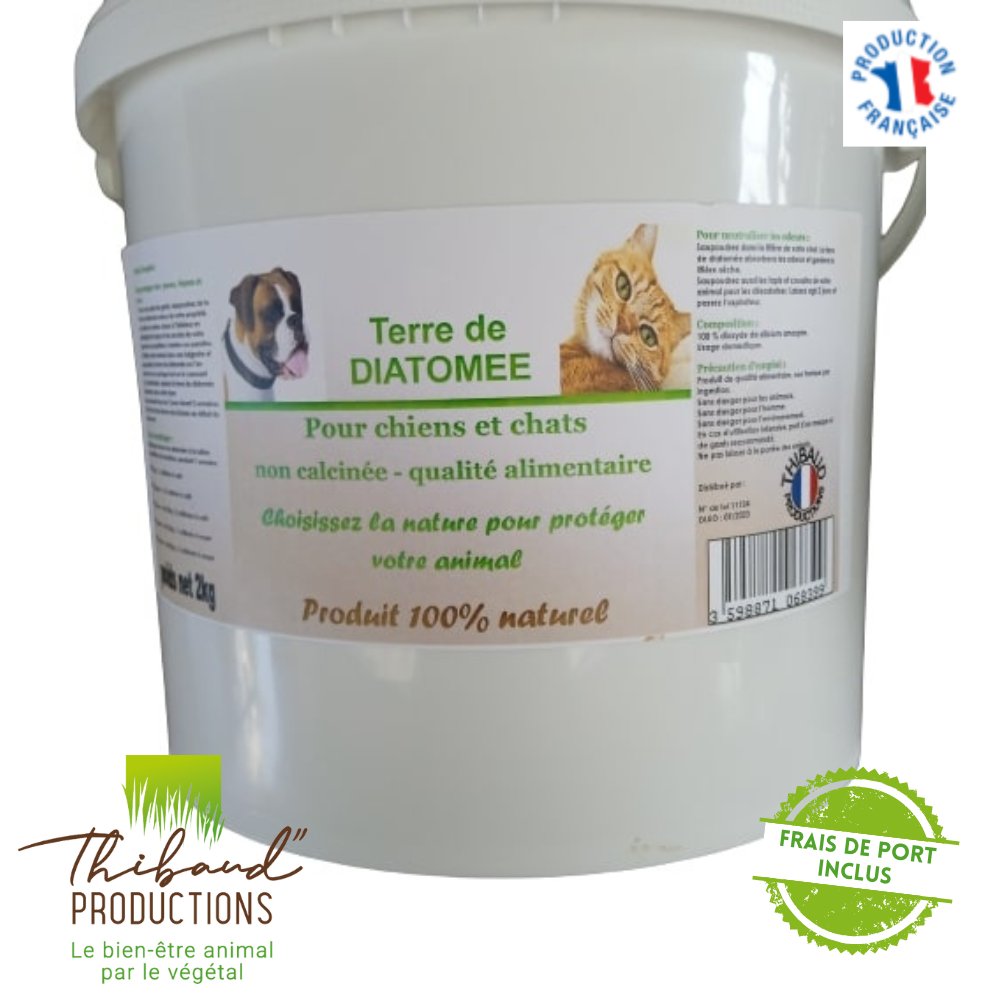 Terre de diatomee chien chat seau 2kg | Truffaut