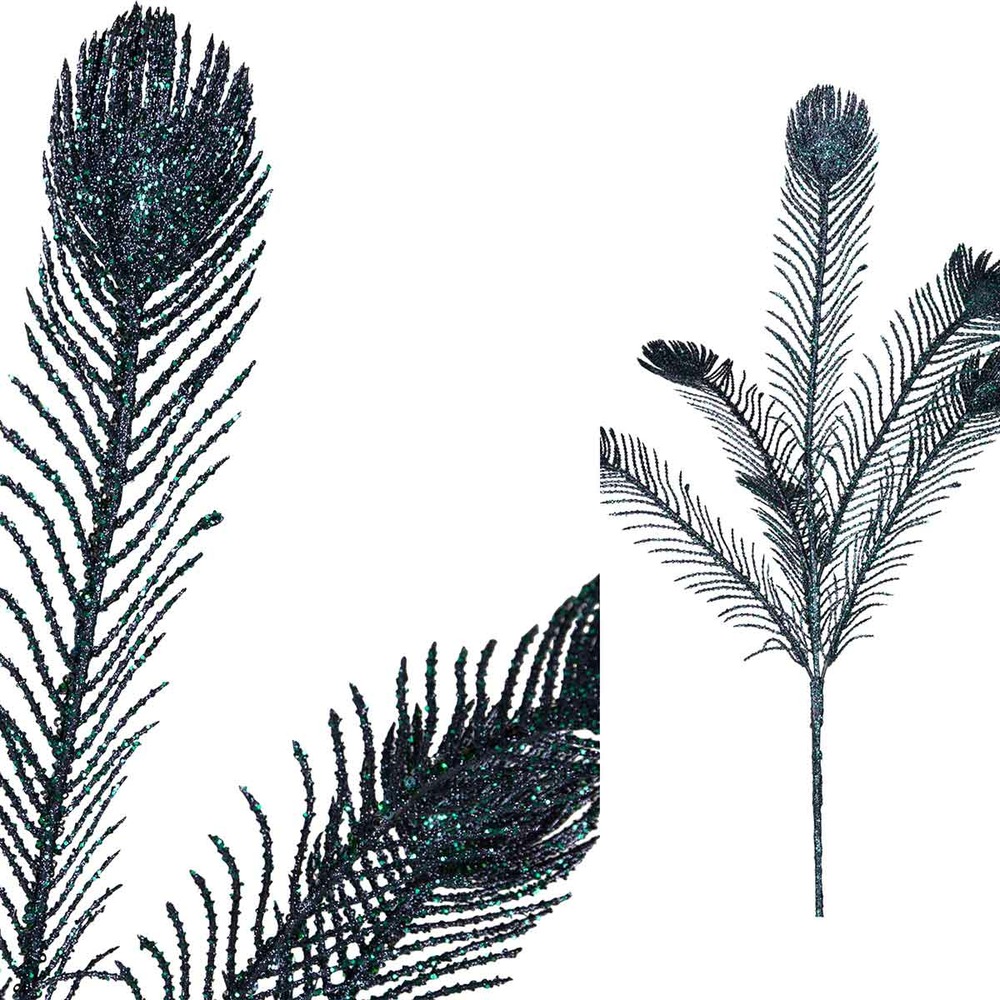 Ptmd feuilles plante pauwenveer kunstkak - 46 x 34 x 93 cm - bleu ...