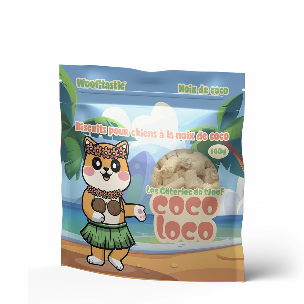 Biscuits croquants pour chien à la noix de coco – les gâteries de woof ...