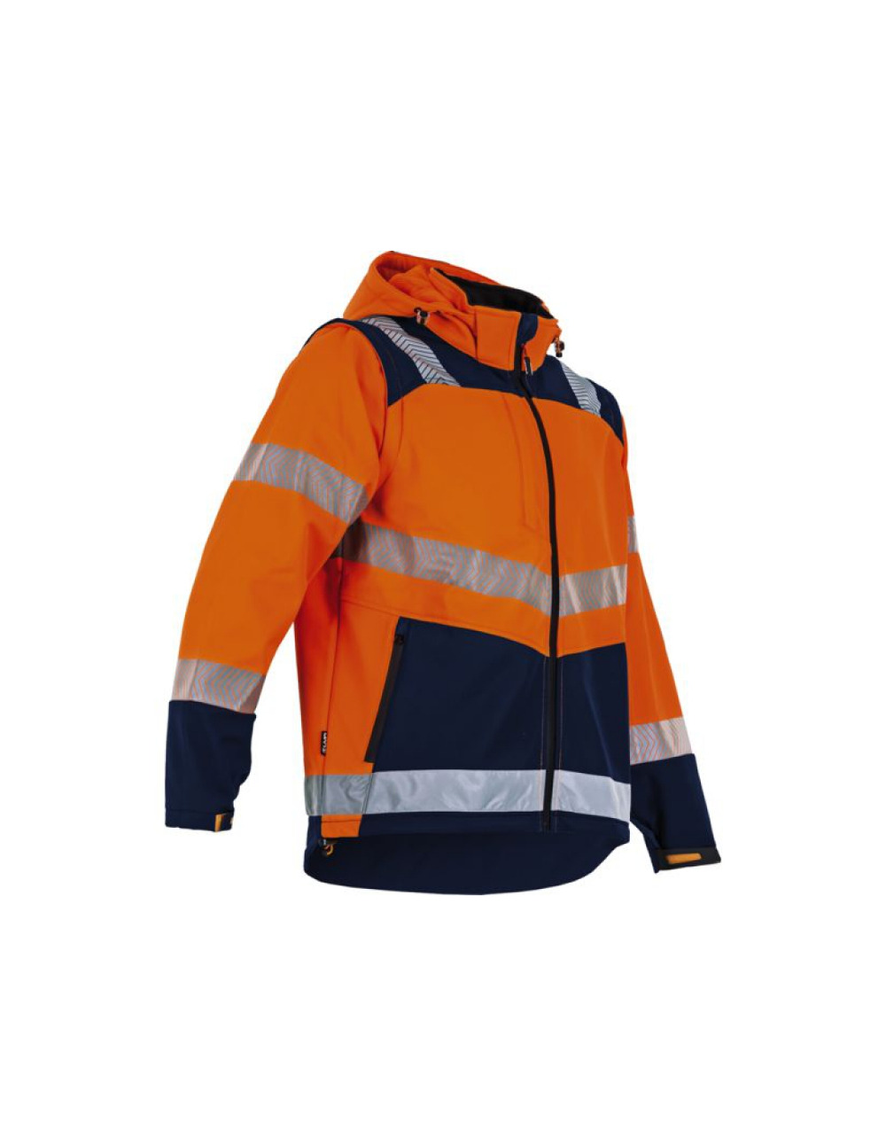 Veste softshell 2 en 1 cible orange fluo/marine t5 - lma | Truffaut