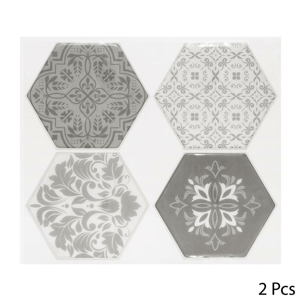 Sticker caro 4 hexagones gris x 2 | Truffaut