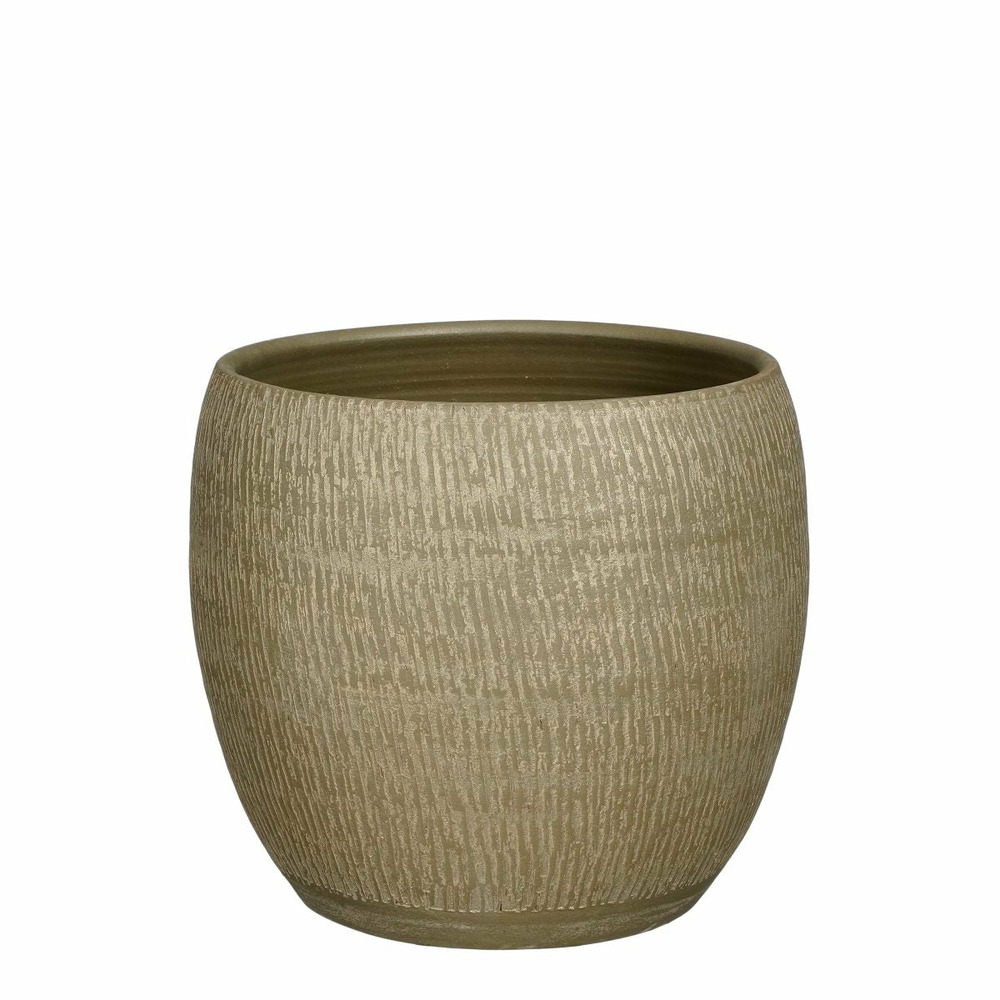 Mica decorations pot de fleur morgan - 28x28x26 cm - terre cuite - vert ...
