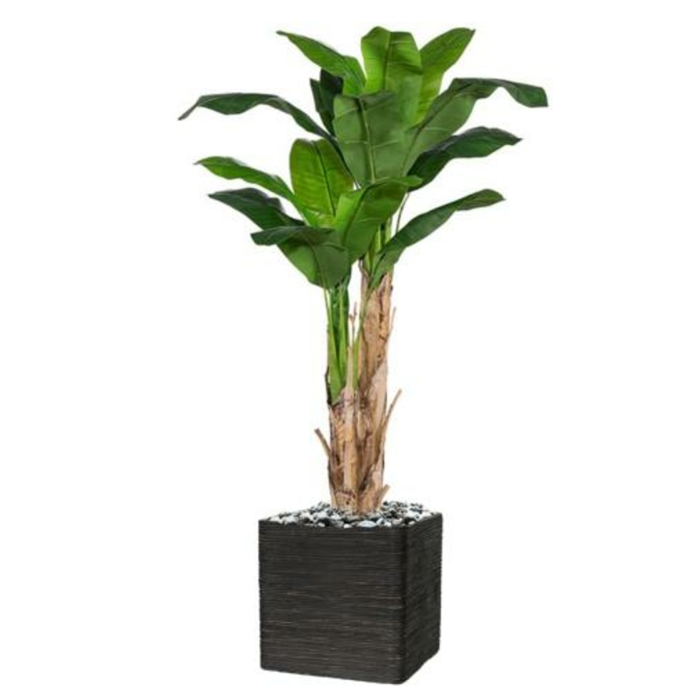 Bananier artificiel 2 troncs en piquet H 210 cm Vert | Truffaut