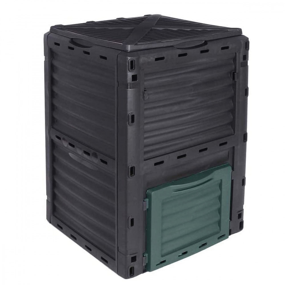 Composteur, bac, poubelle à compost de jardin - 300 l - noir et vert ...