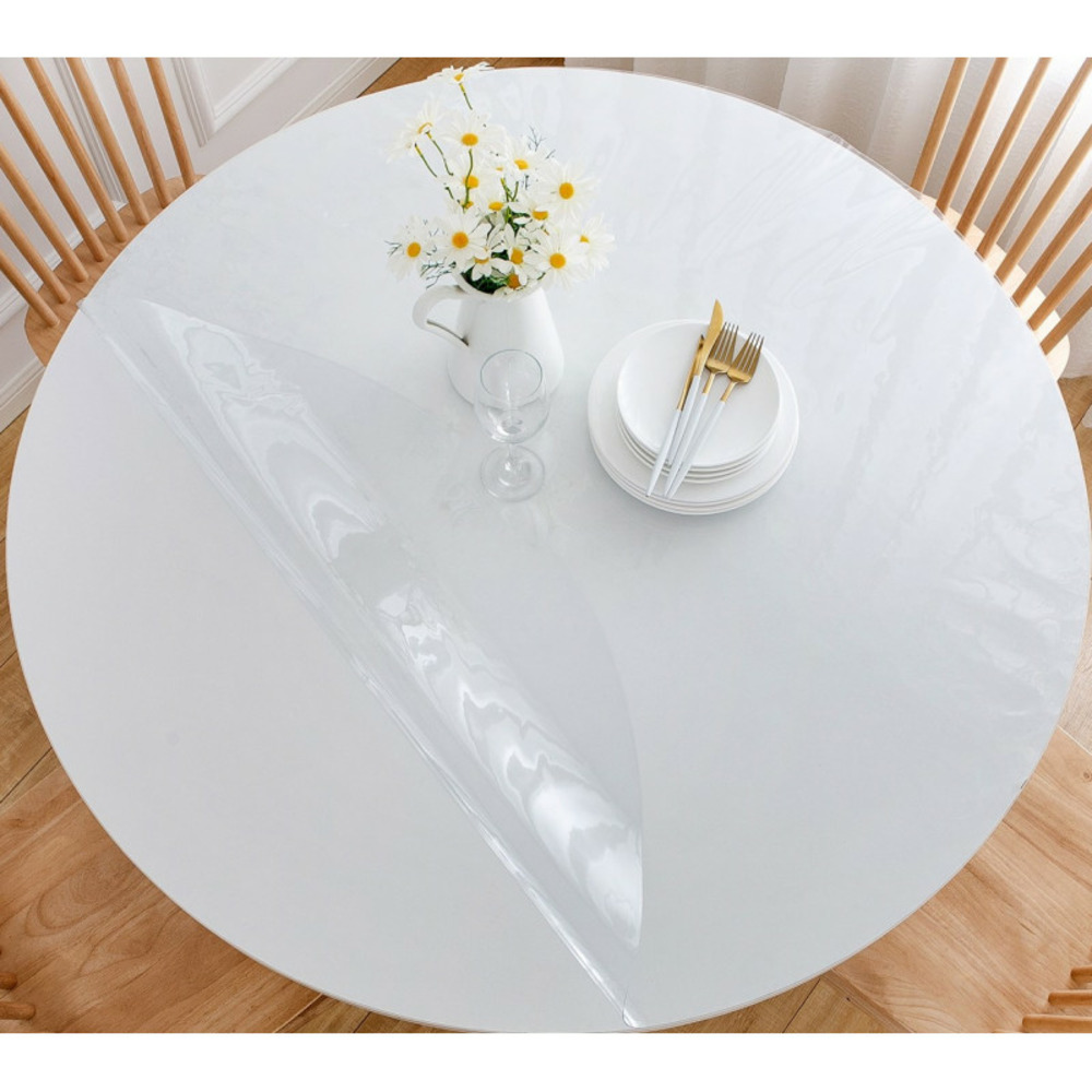 Protection de table "crystal" - protection de table rond 120 cm | Truffaut