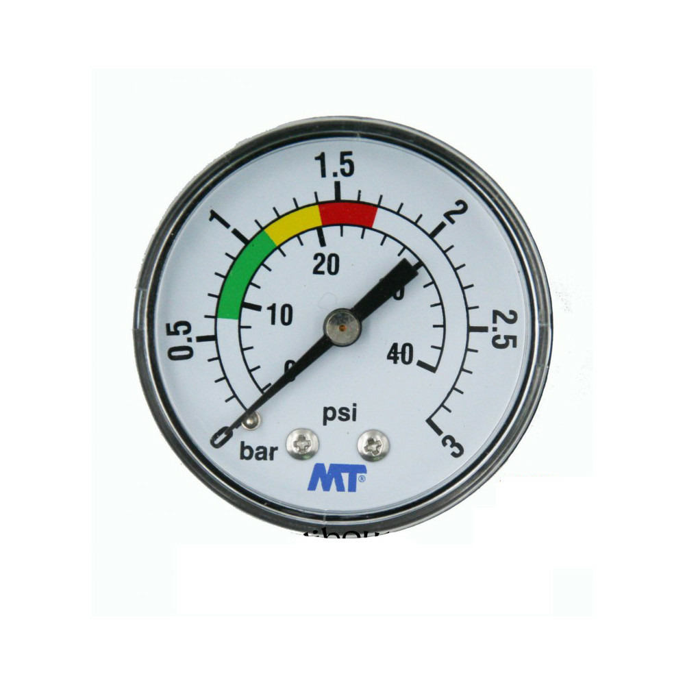 Manomètre mt pour filtre piscine fixation arrière raccord arriéré ...