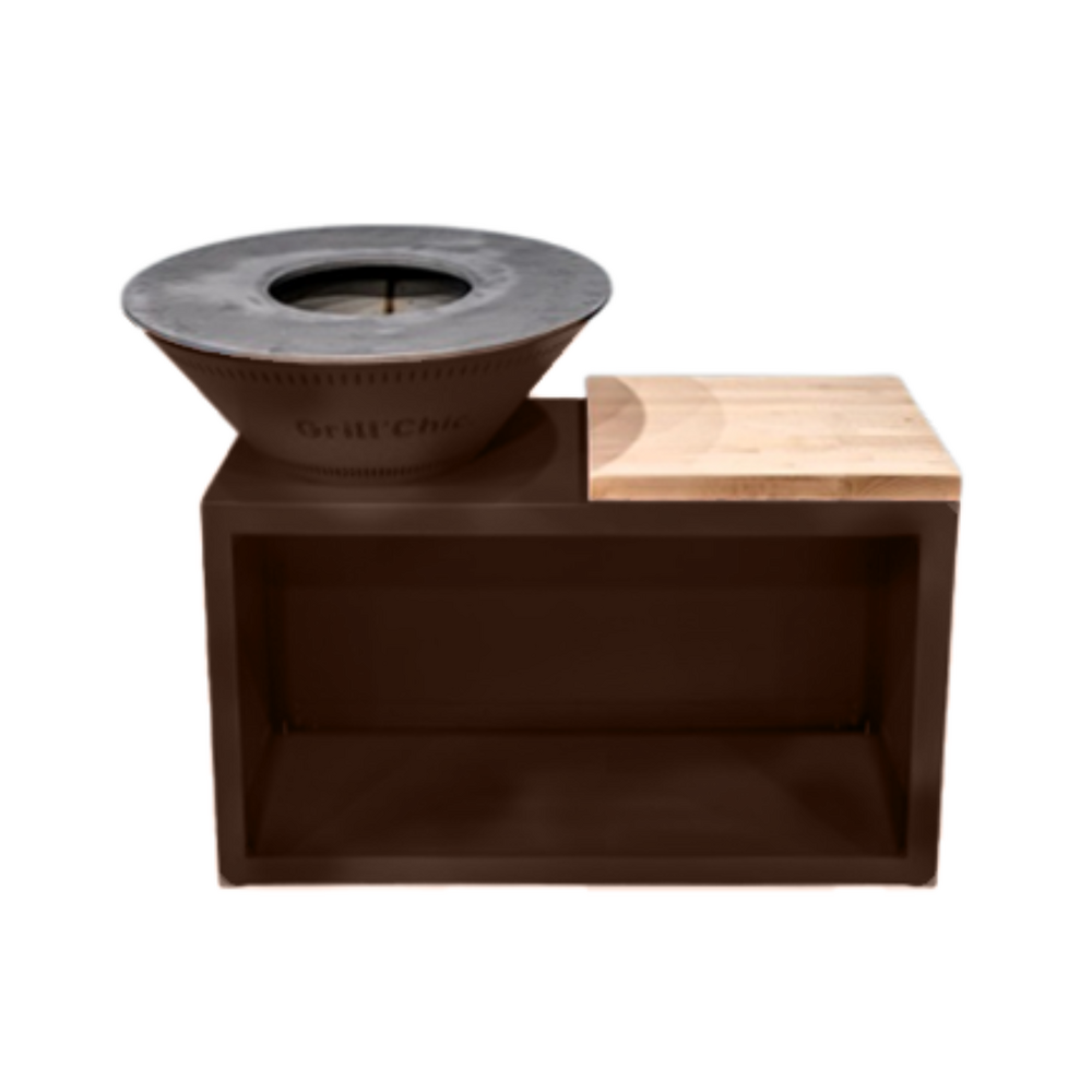 Traditionnel double cuve acier - brasero 83 cm imitation corten ...