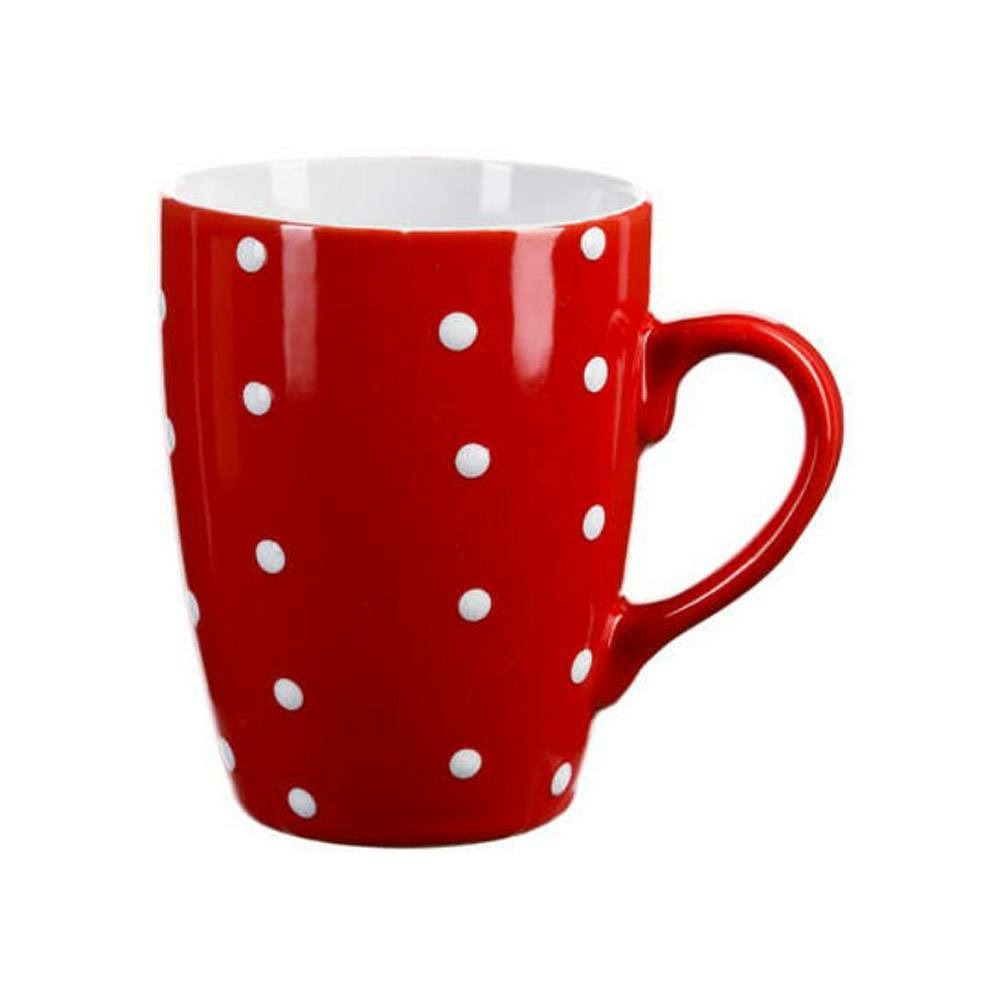 Mug rouge à pois blancs 32 cl | Truffaut