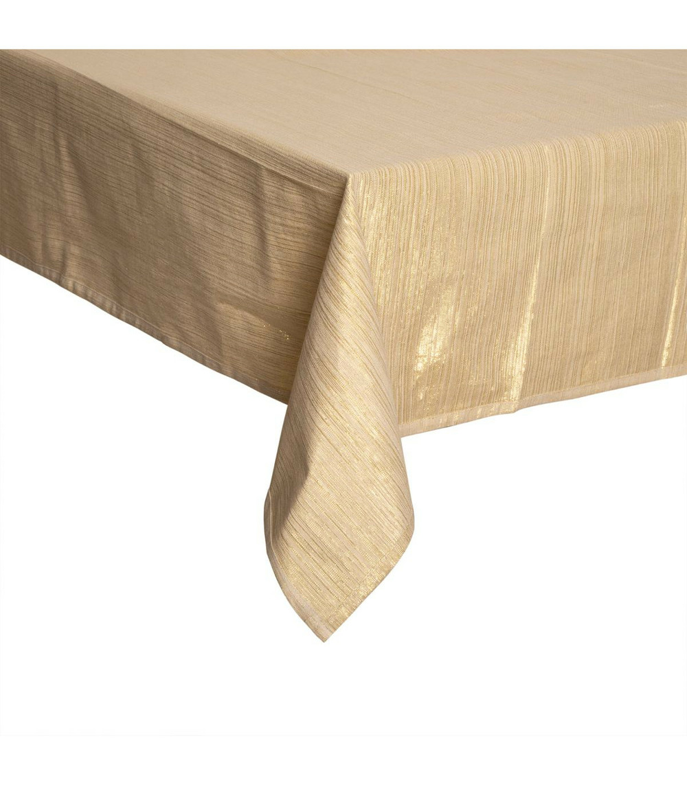 Nappe en coton imprimé lurex doré 140 x 240 cm | Truffaut