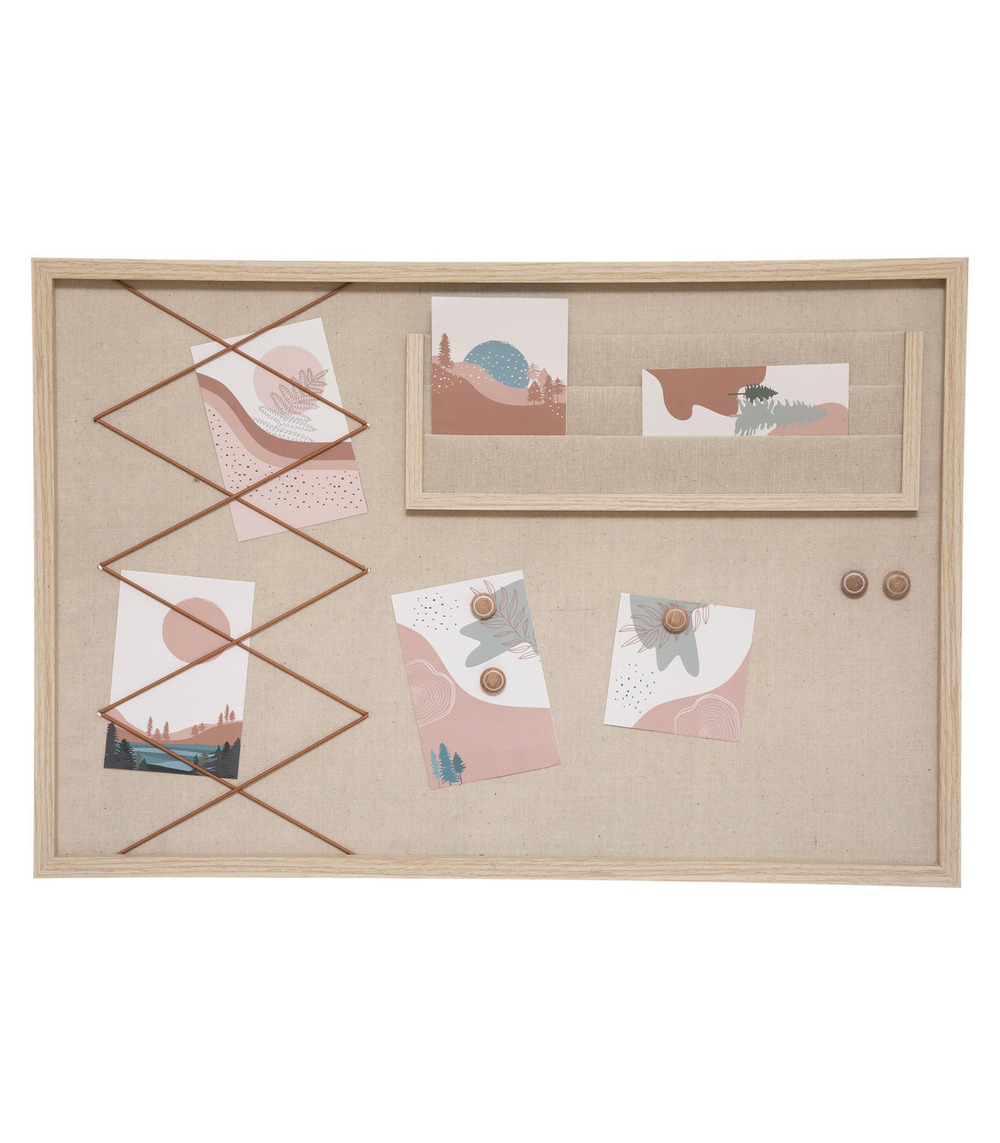 Tableau mémo multifonction en bois 68 x 46 cm | Truffaut