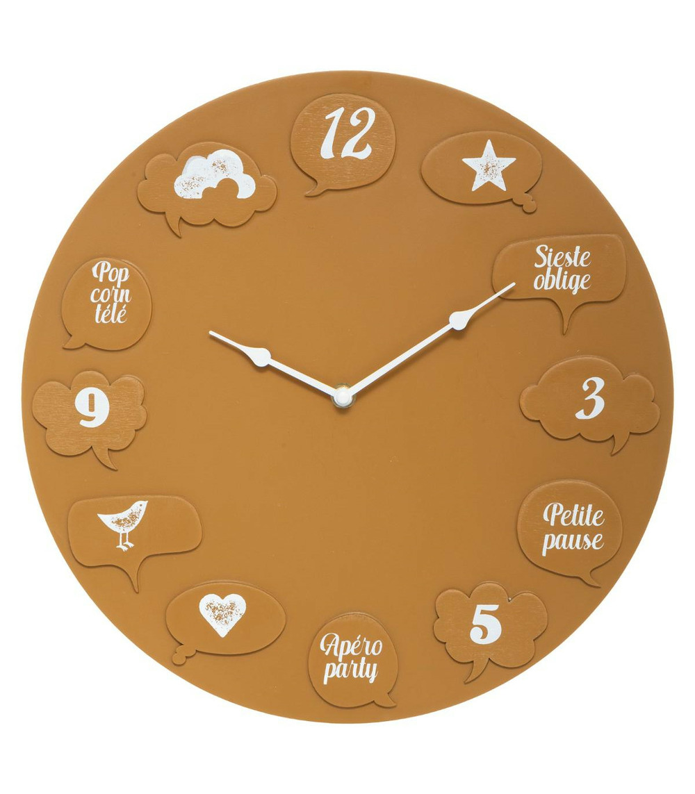 Pendule murale originale et fun avec bulles textes d 35 cm | Truffaut