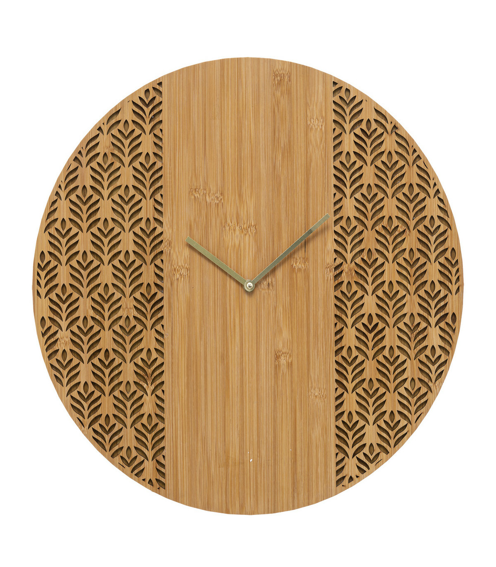 Pendule murale en bambou d 50 cm | Truffaut