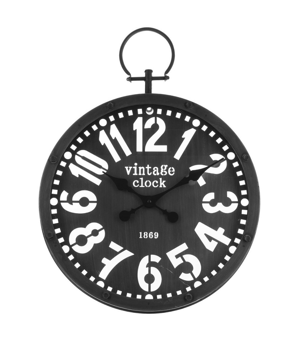 Pendule murale en métal forme gousset d 45 cm | Truffaut