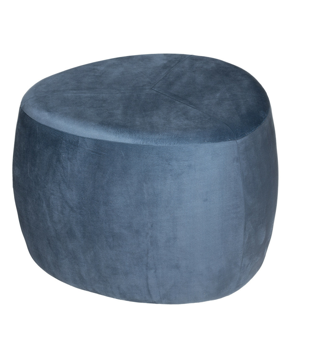 Pouf en velours bleu assise large 50 x 50 cm | Truffaut
