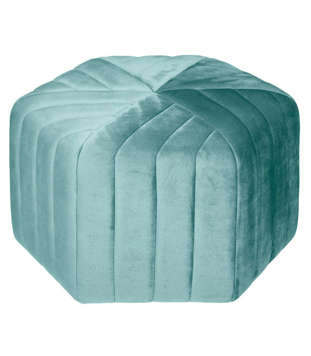 Pouf en velours vert jade assise large 52 x 48 cm | Truffaut