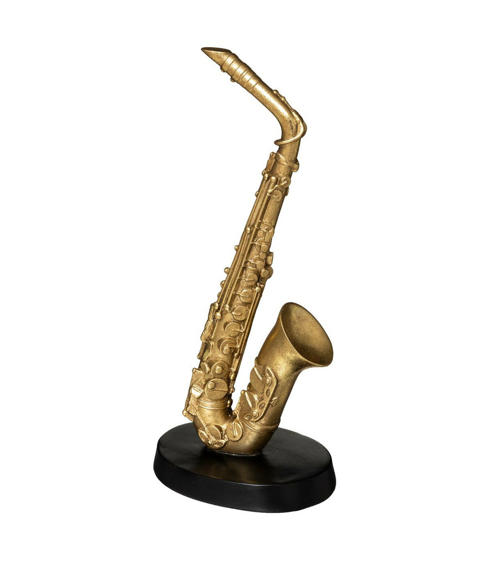 Objet décoratif saxo en résine or h 27 cm | Truffaut