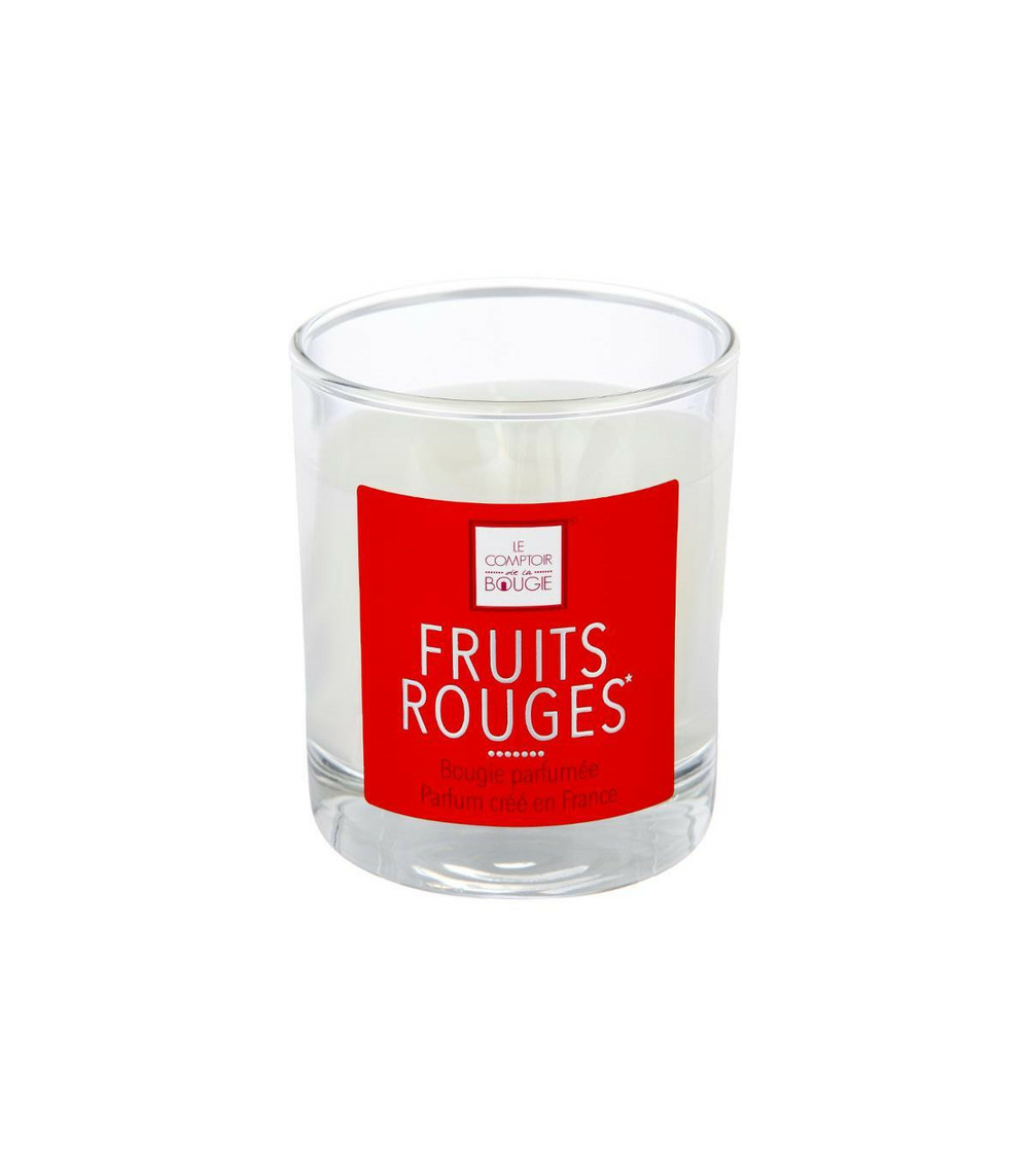 Bougie parfumée fruits rouges pot en verre 190 g | Truffaut
