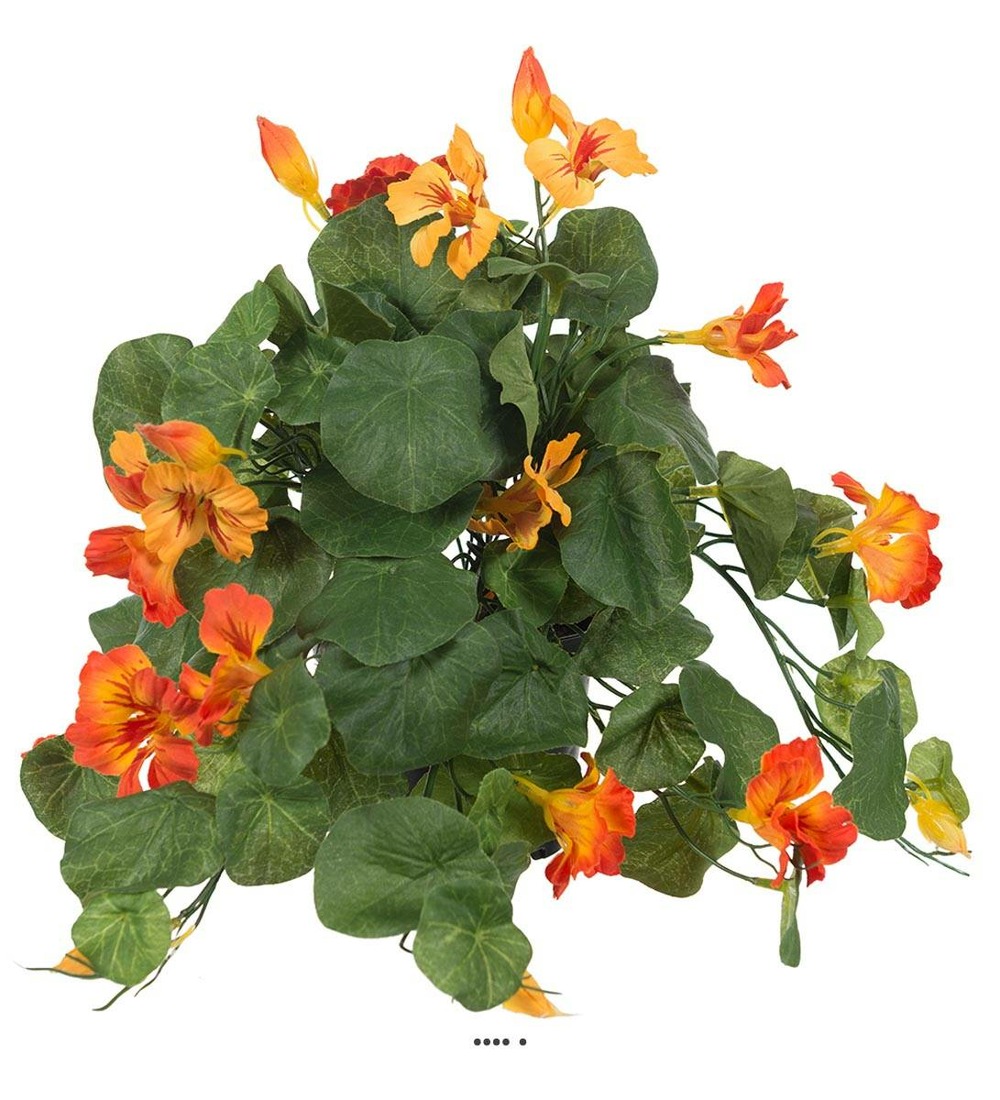 Capucine fleurie artificielle en pot H 25 cm | Truffaut