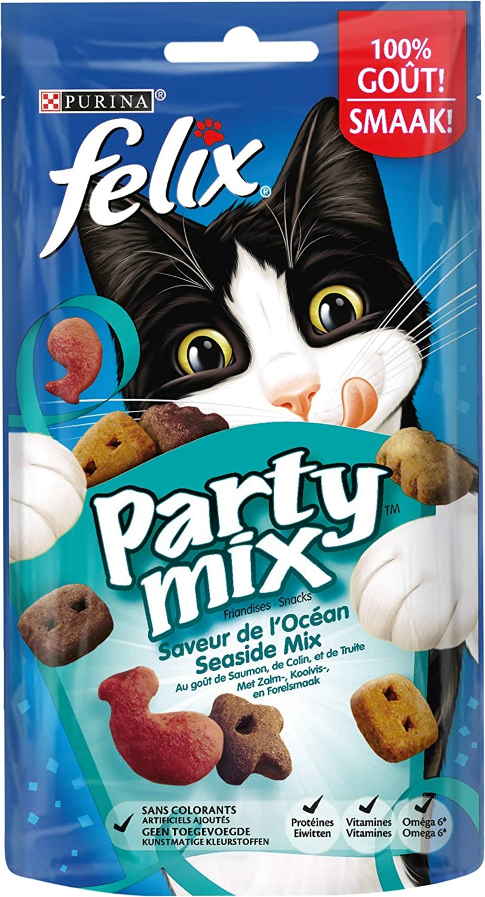 Party mix friandises chat saveur océan 60g pack de 8 | Truffaut