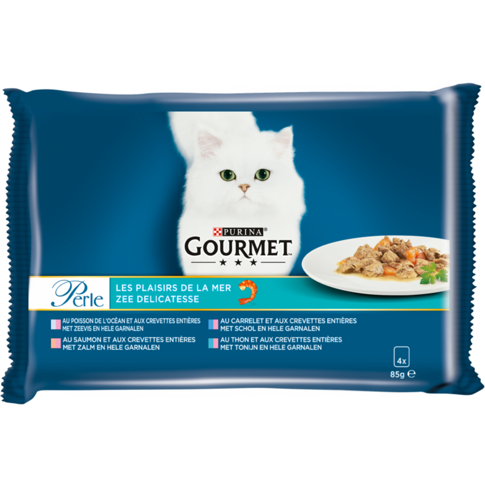Perle plaisirs de la mer sachet chat adulte 4x85g 23 | Truffaut