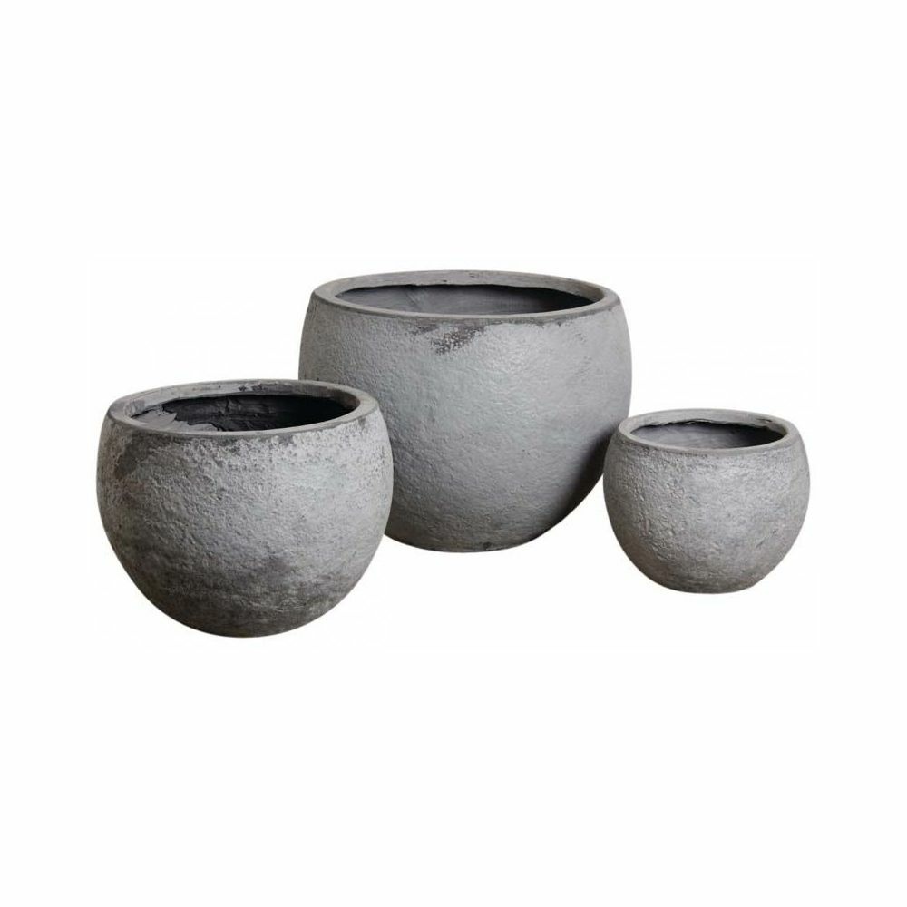 Cache-pot rond en fibre de ciment (lot de 3) | Truffaut