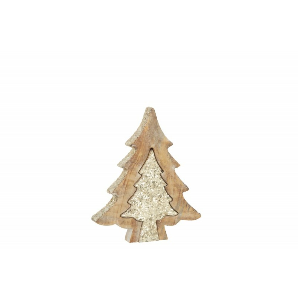 Arbre de noël puzzle en bois or 23.5x20.5x2.5 cm h2.5 | Truffaut