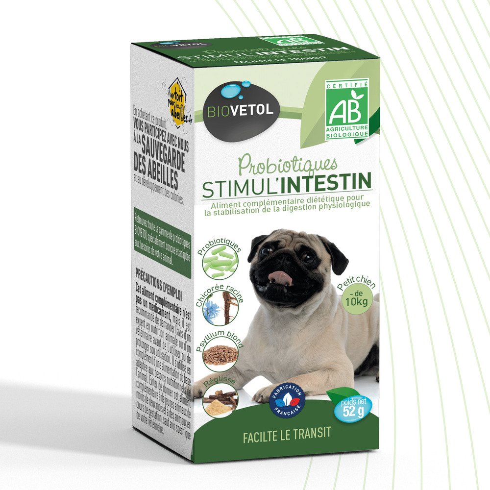 Probiotique chien bio stimul'intesti -complément alimentaire chien - 10 ...