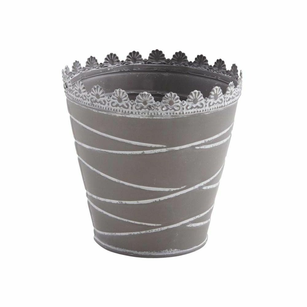 Cache-pot à rayures en métal laqué | Truffaut