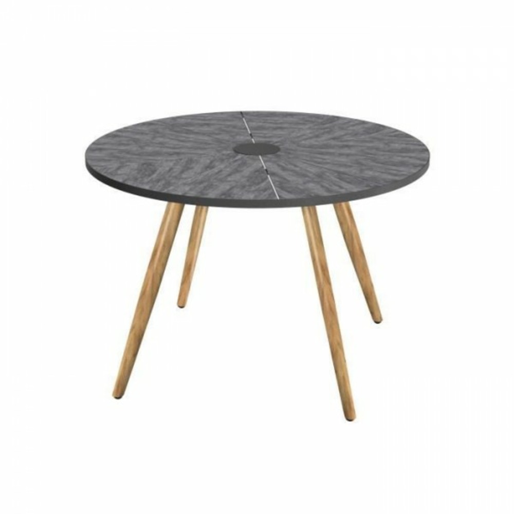 Table de jardin ronde - acier thermolaqué + nassilium en lamelles ...